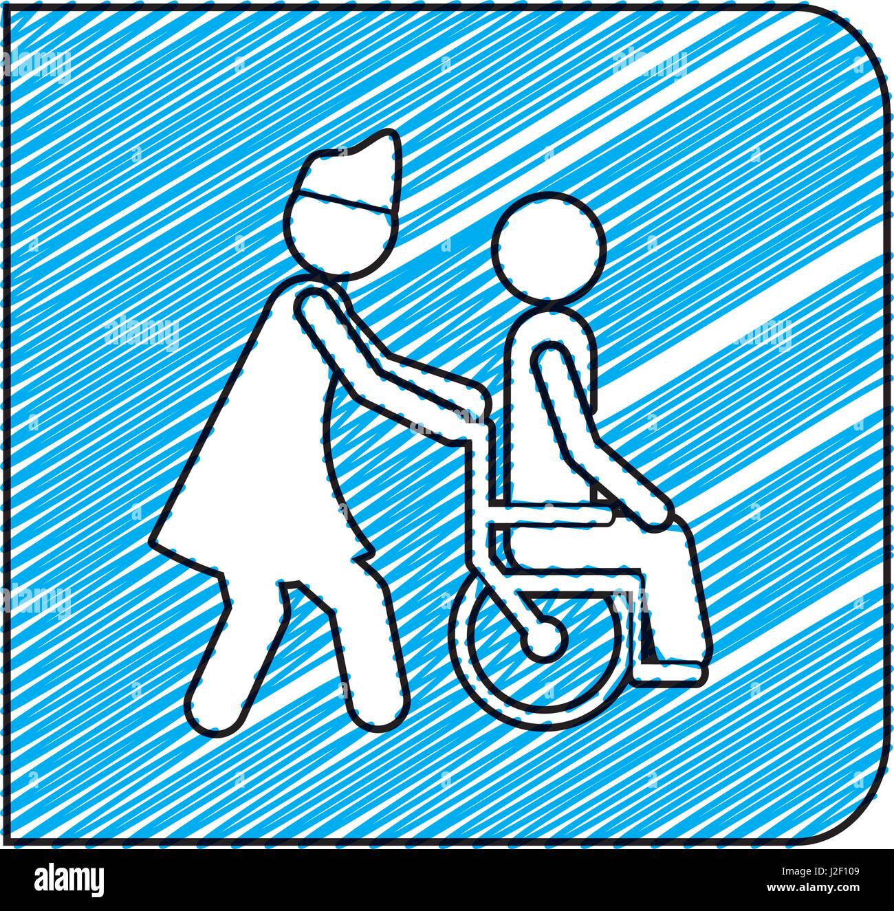 color pencil drawing square frame with nurse helping to person in ...