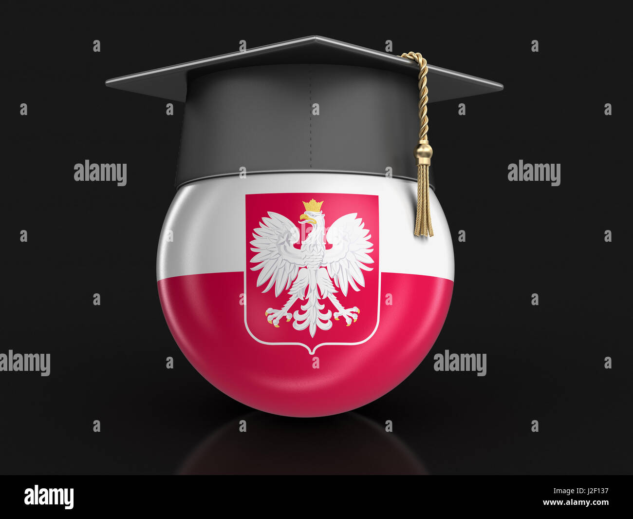 Graduation cap and Polish flag. Image with clipping path Stock Photo ...