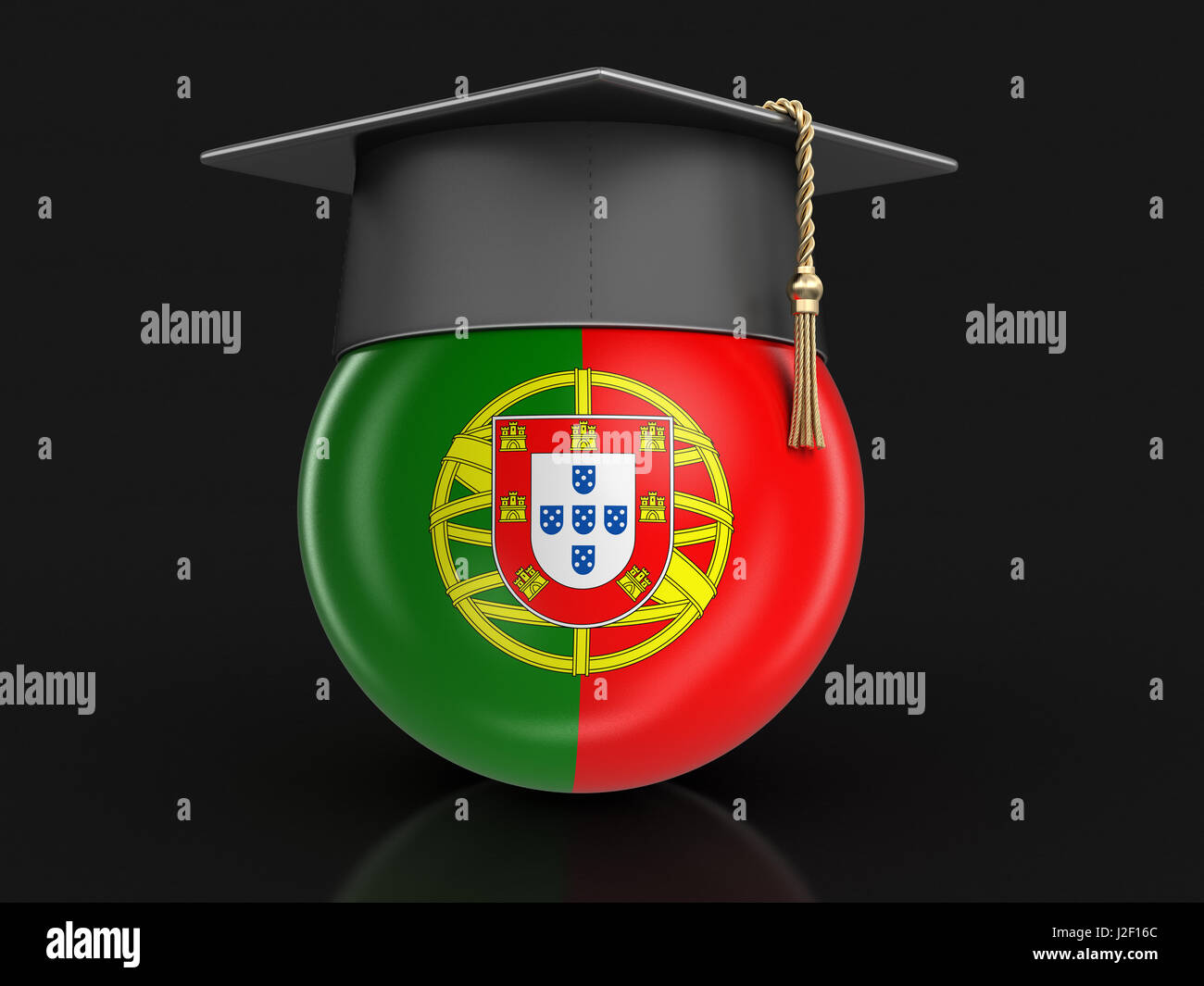 Graduation cap and Portuguese flag. Image with clipping path Stock ...
