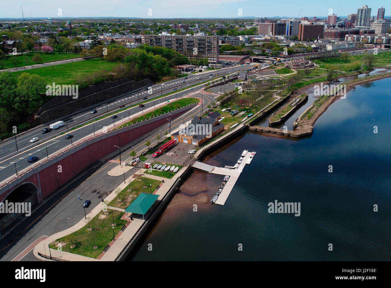 New Brunswick, New Jersey and the Raritan River Stock Photo - Alamy