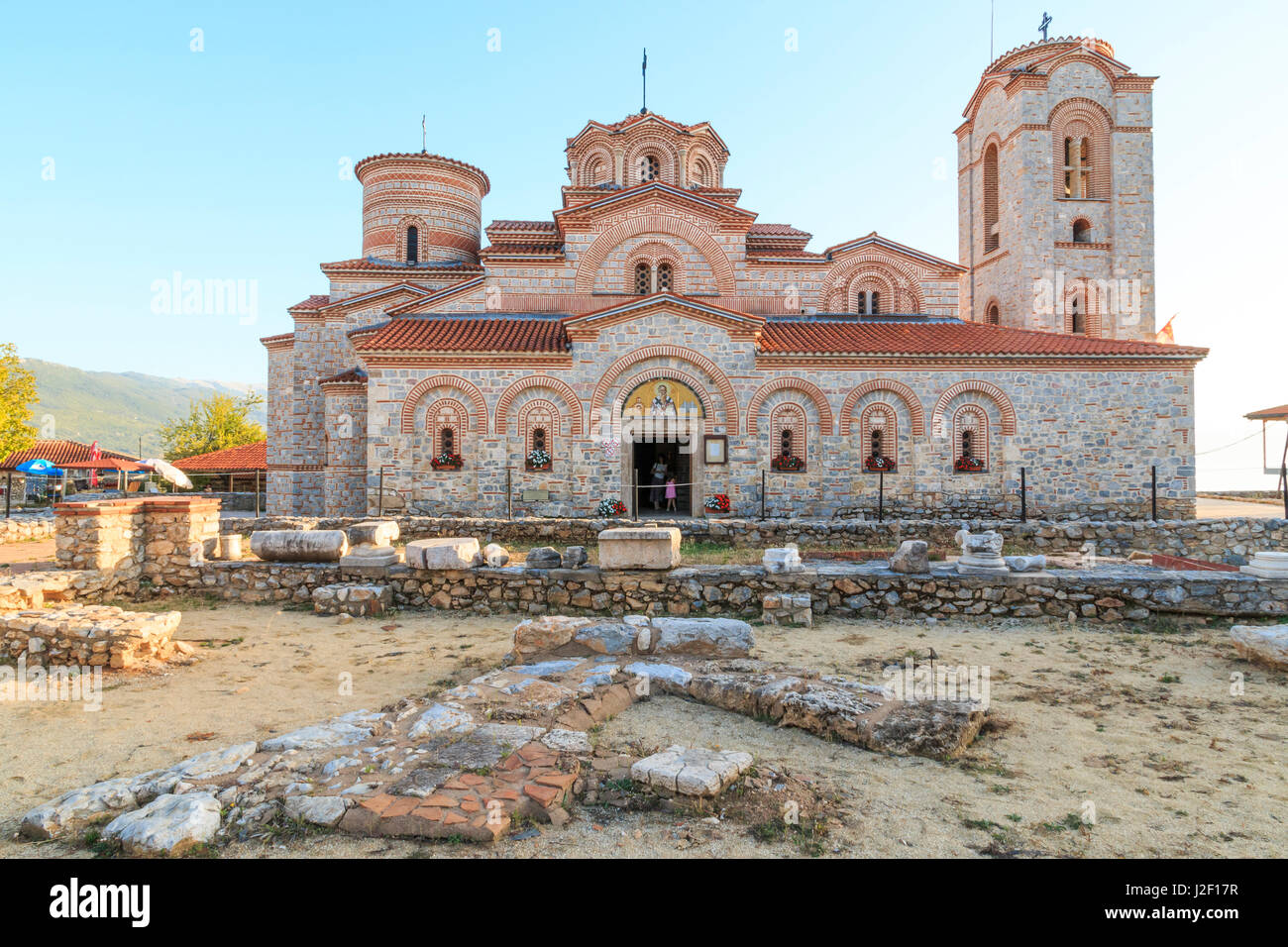 Macedonia, Ohrid, Lake Ohrid, Saint Panteleimon Monastery on Plaosnik ...