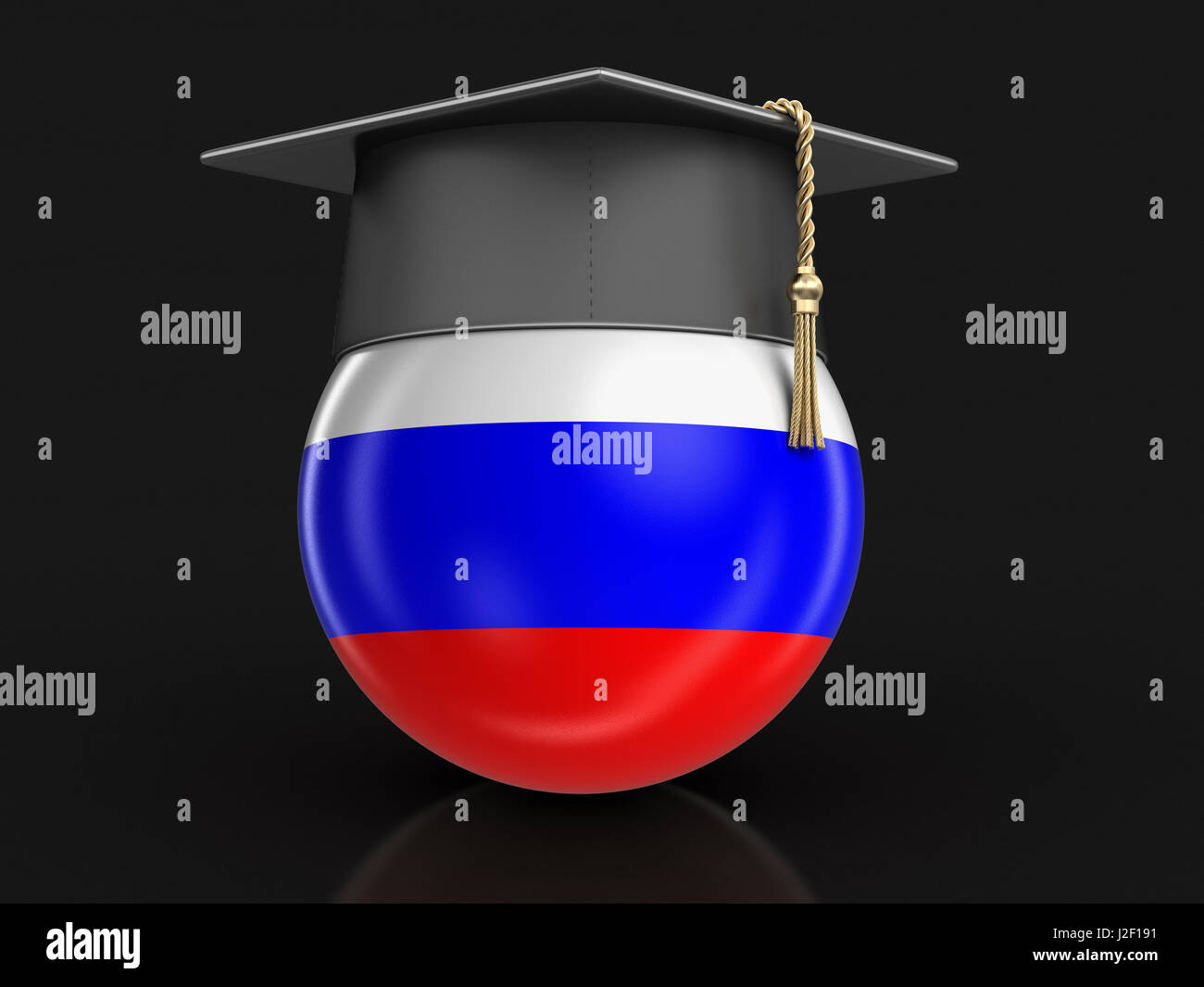 Graduation cap and Russian flag. Image with clipping path Stock Photo ...