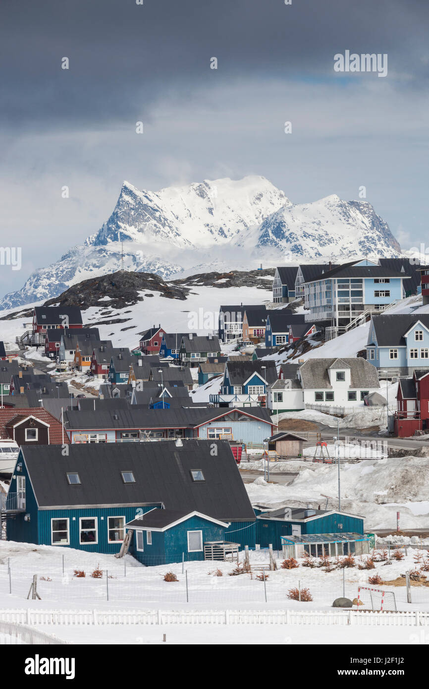 Greenland, Nuuk, city skyline with Sermitsiaq Mountain Stock Photo - Alamy