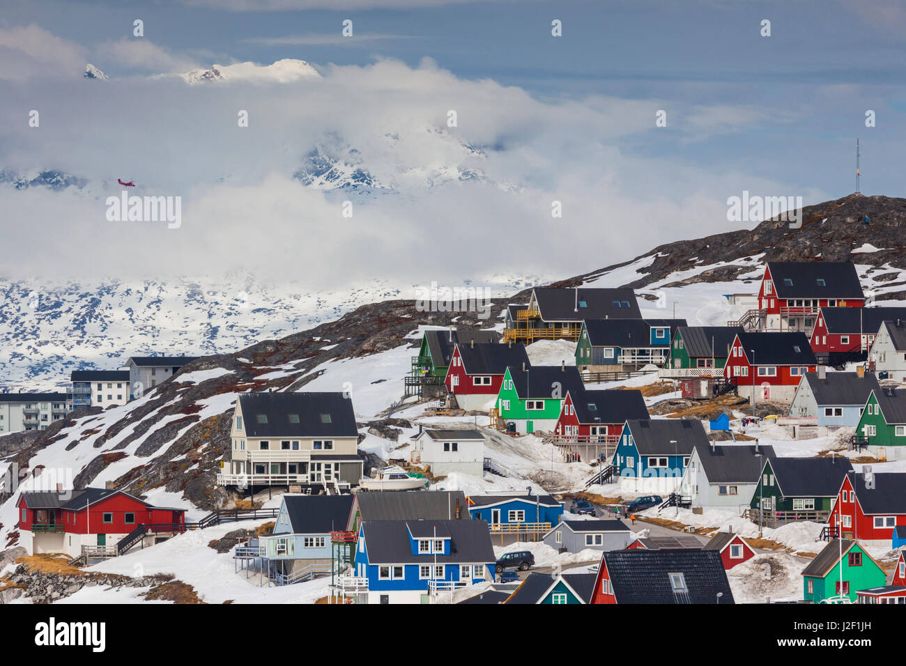 Greenland, Nuuk, city skyline with Sermitsiaq Mountain Stock Photo - Alamy