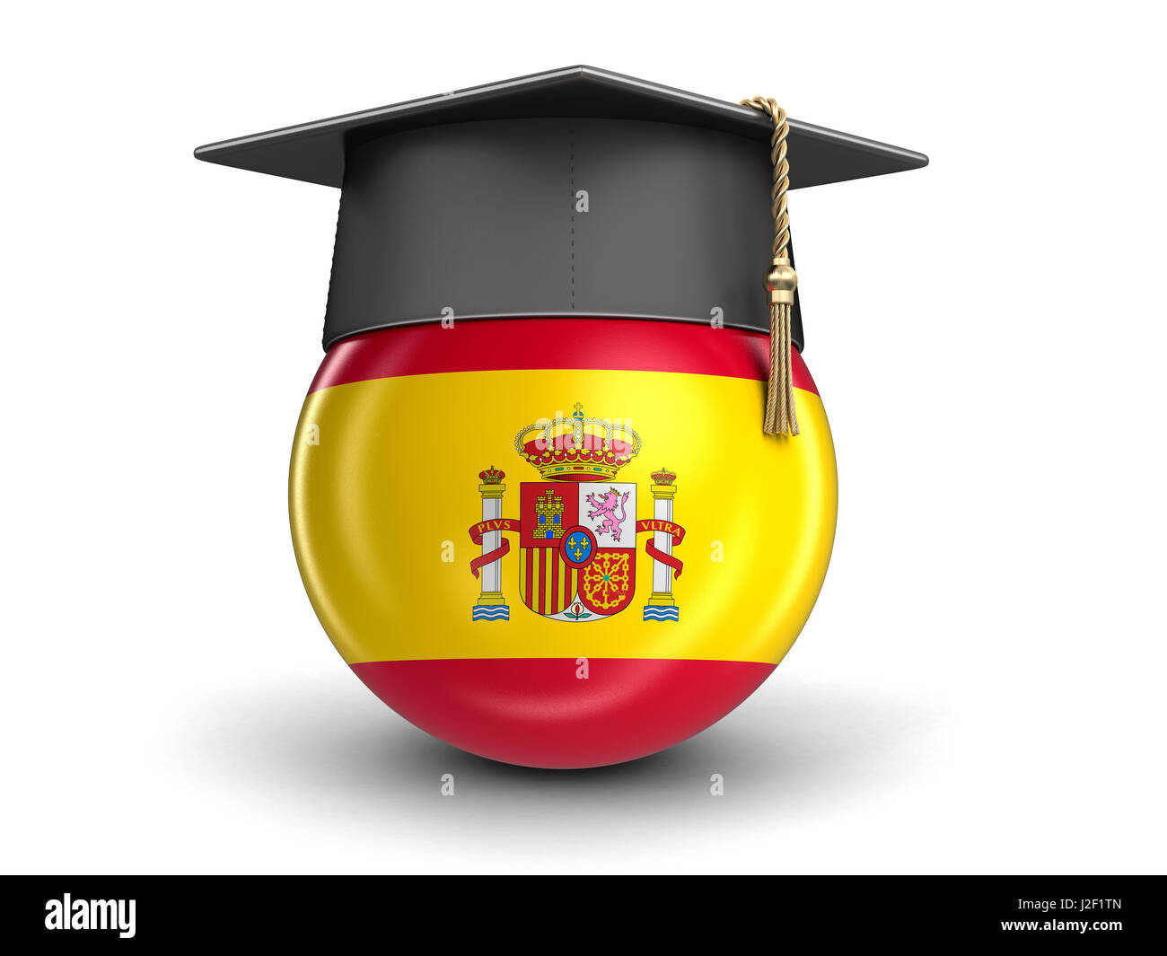 Graduation cap and Spanish flag. Image with clipping path Stock Photo ...