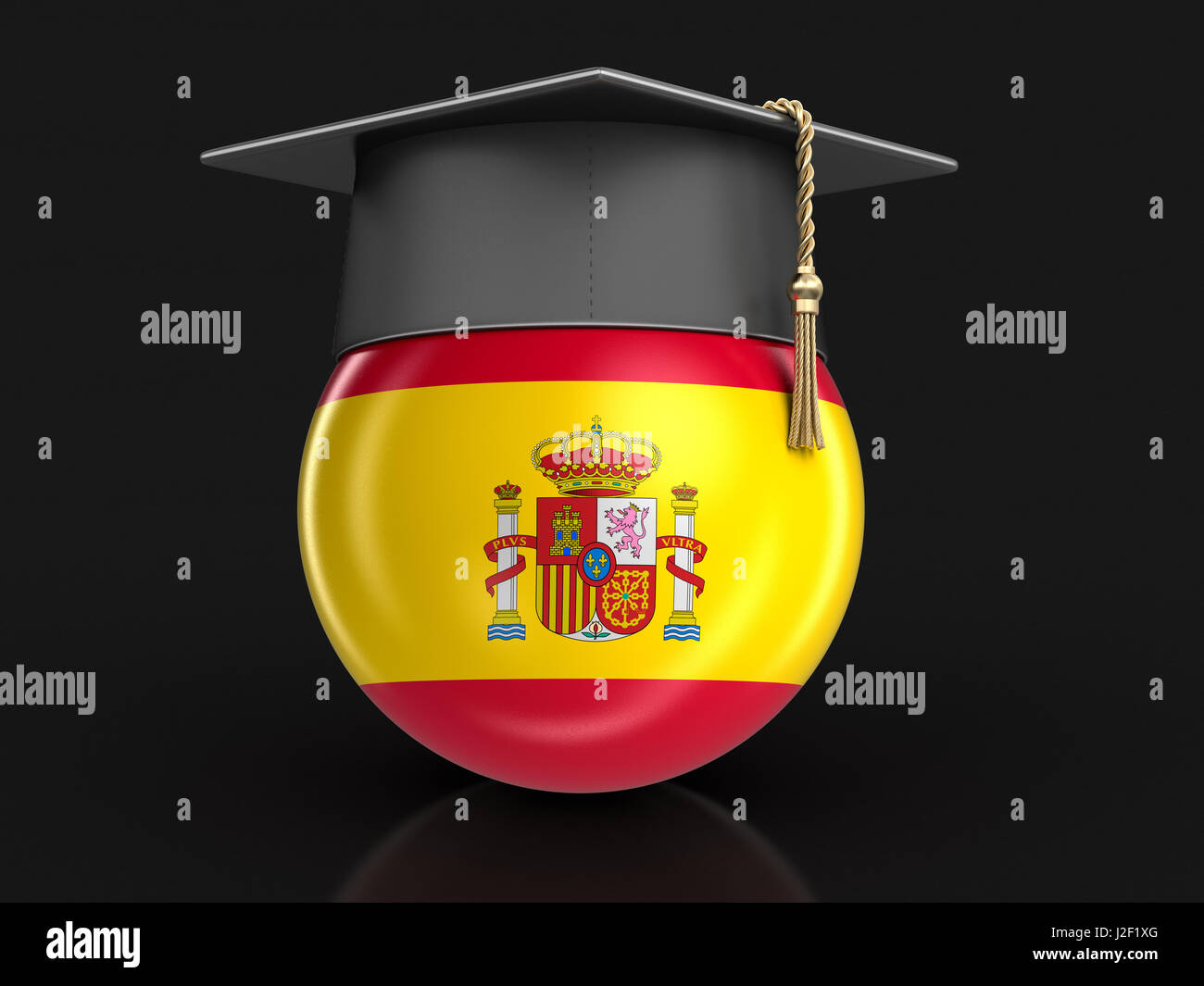 Graduation cap and Spanish flag. Image with clipping path Stock Photo ...