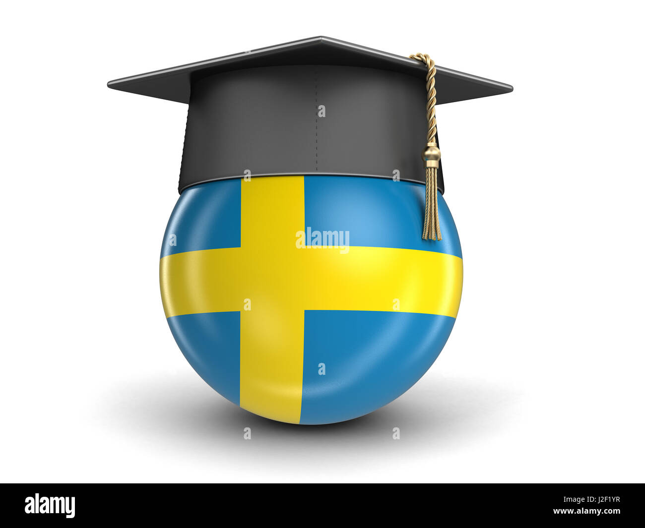 Graduation cap and Swedish flag. Image with clipping path Stock Photo ...
