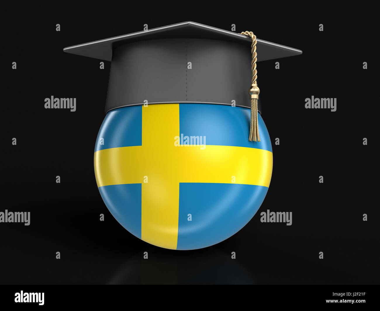 Graduation cap and Swedish flag. Image with clipping path Stock Photo ...
