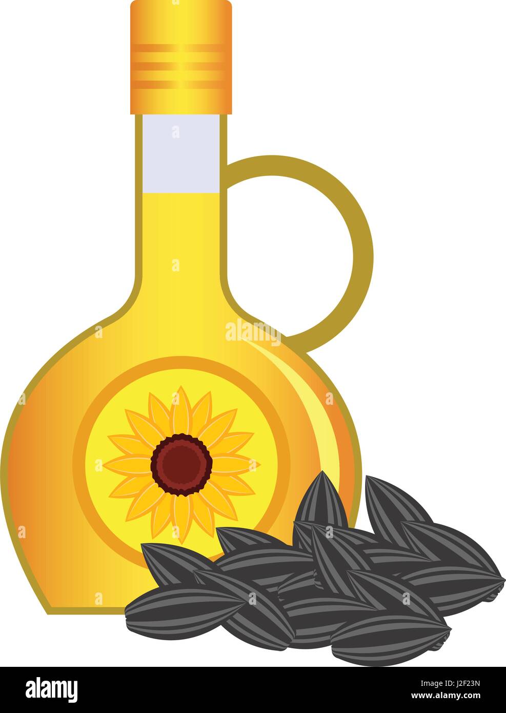 sunflower oil, flower, seed sunflower concept. vector illustration ...