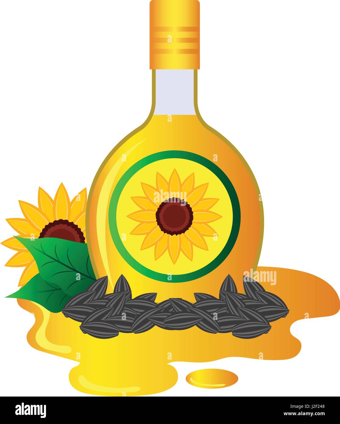 sunflower oil, flower, seed sunflower concept. vector illustration ...