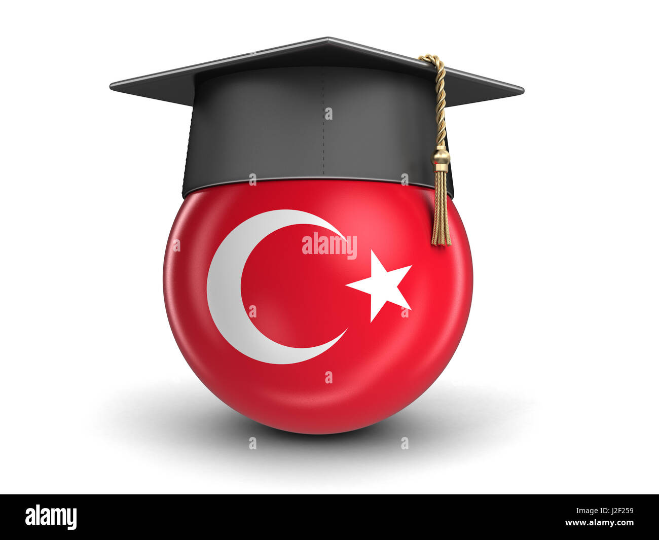 Graduation cap and Turkish flag. Image with clipping path Stock Photo ...