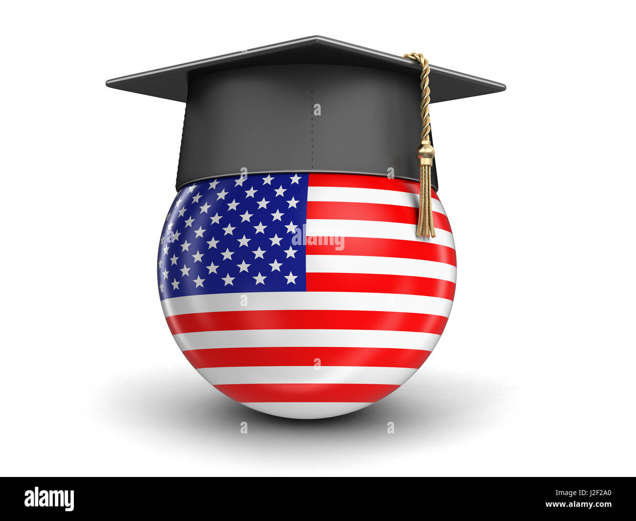 Graduation cap and USA flag. Image with clipping path Stock Photo - Alamy