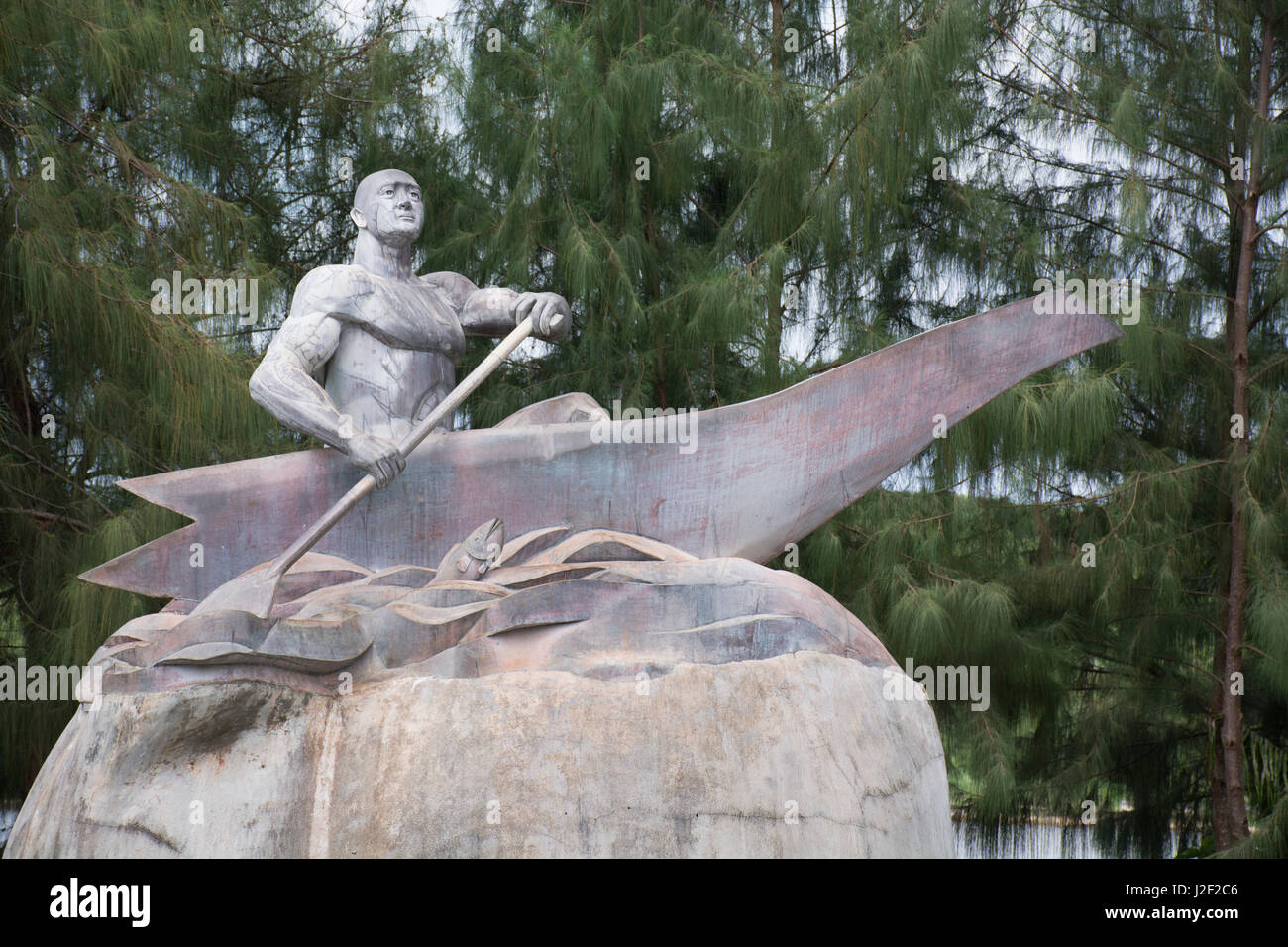 Micronesia, Mariana Islands, US Territory of Guam, Inarajan. Statue of ...