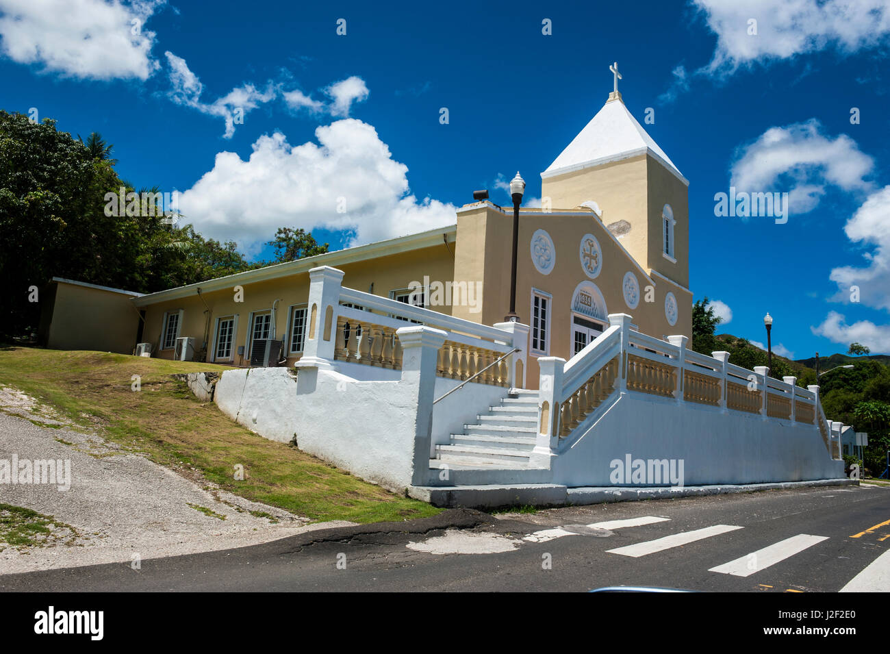 Church in Umatac, Guam, US Territory, Central Pacific Stock Photo - Alamy