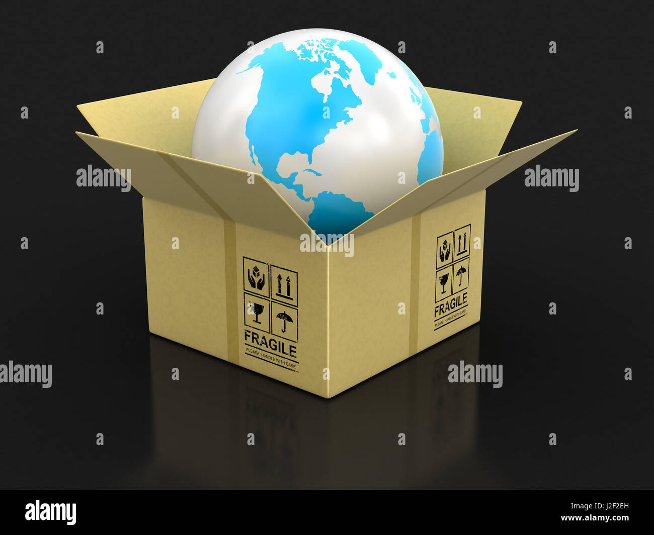 Open package with Globe. Image with clipping path Stock Photo - Alamy