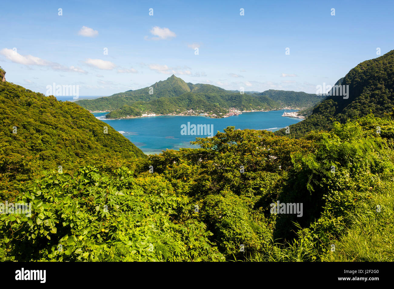 Pago Pago Harbor in Tutuila Island, American Samoa, South Pacific Stock ...