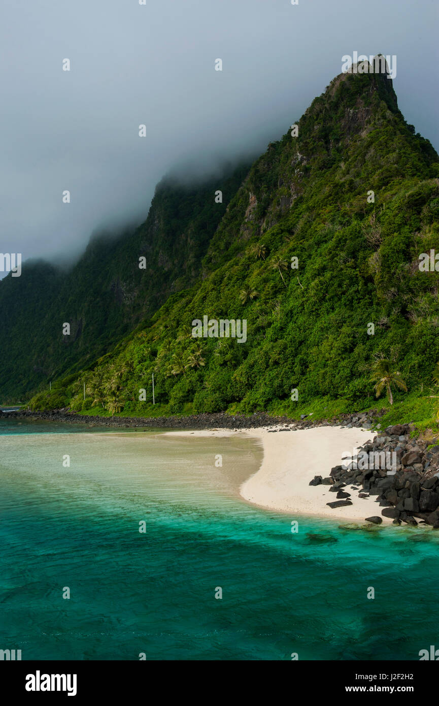 Turquoise water and white sand beach at Ofu Island, Manu'a Island Group ...