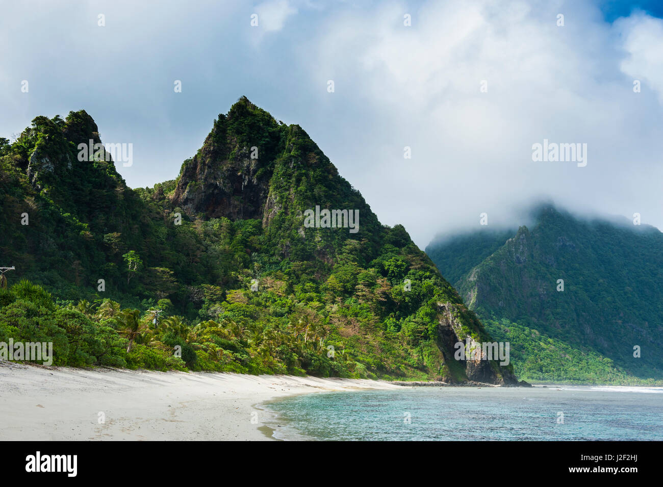 White sand beach at Ofu Island, Manu'a Island Group, American Samoa ...