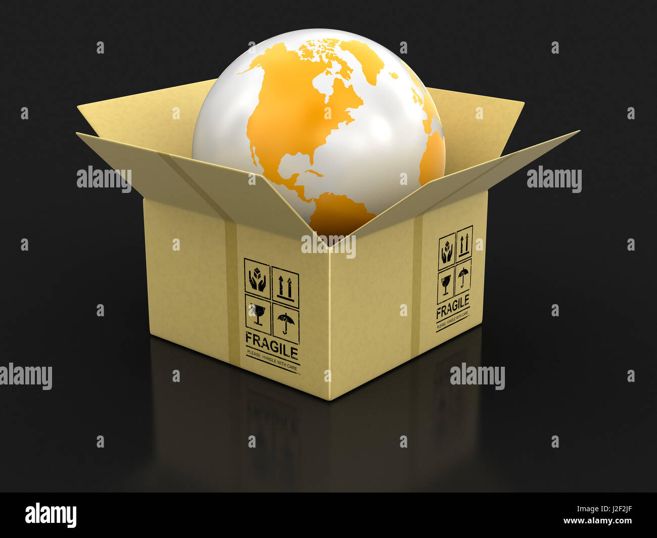 Open package with Globe. Image with clipping path Stock Photo - Alamy