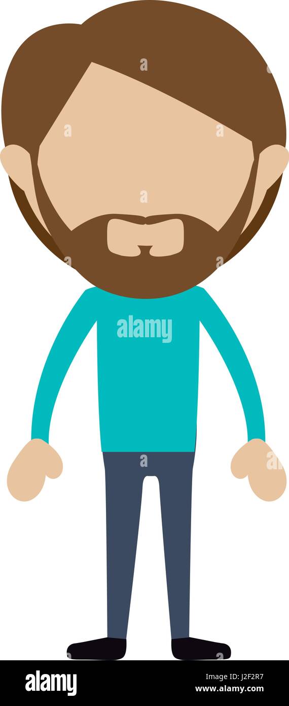 color silhouette of faceless man standing with beard and mustache Stock ...