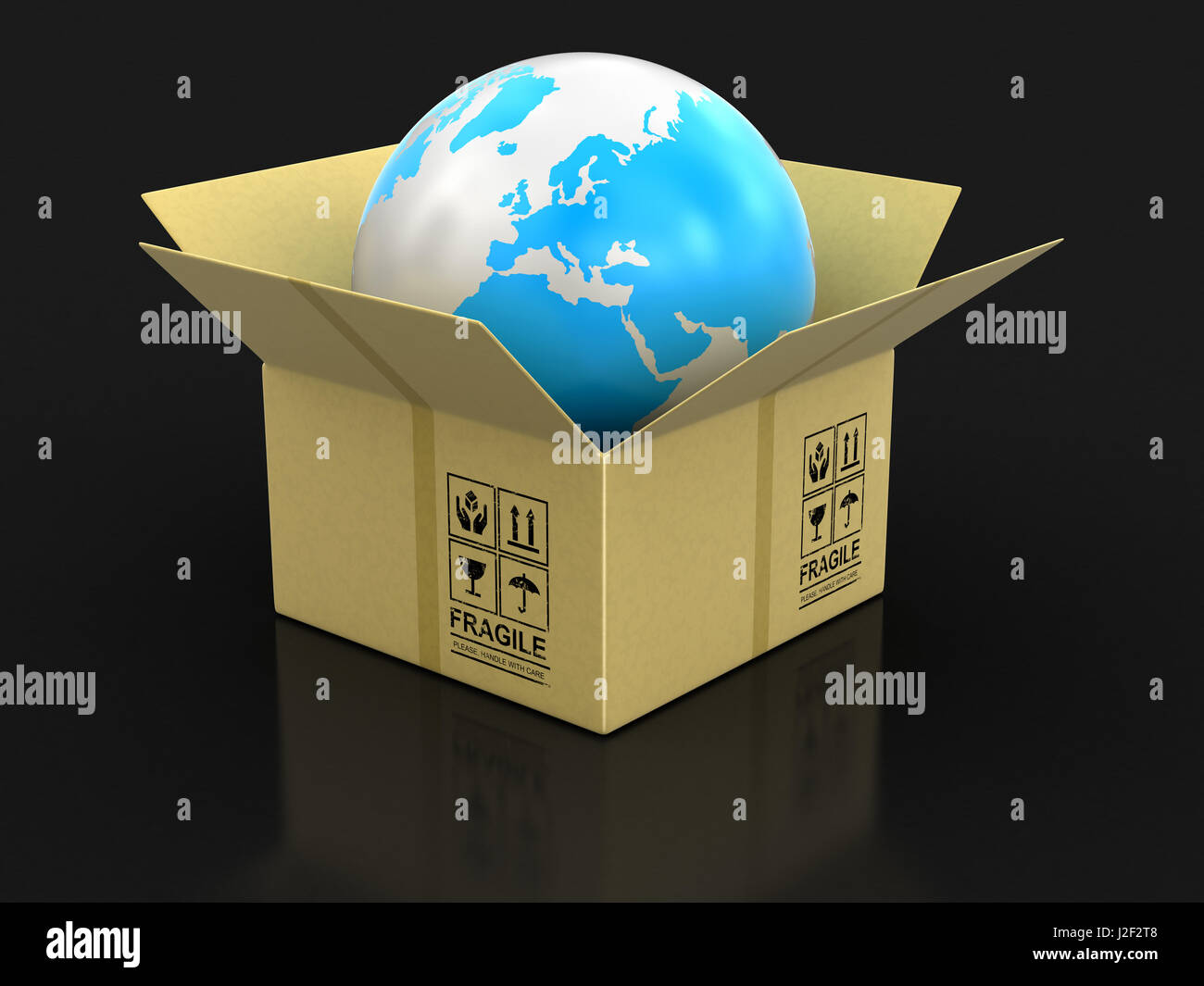 Open package with Globe. Image with clipping path Stock Photo - Alamy