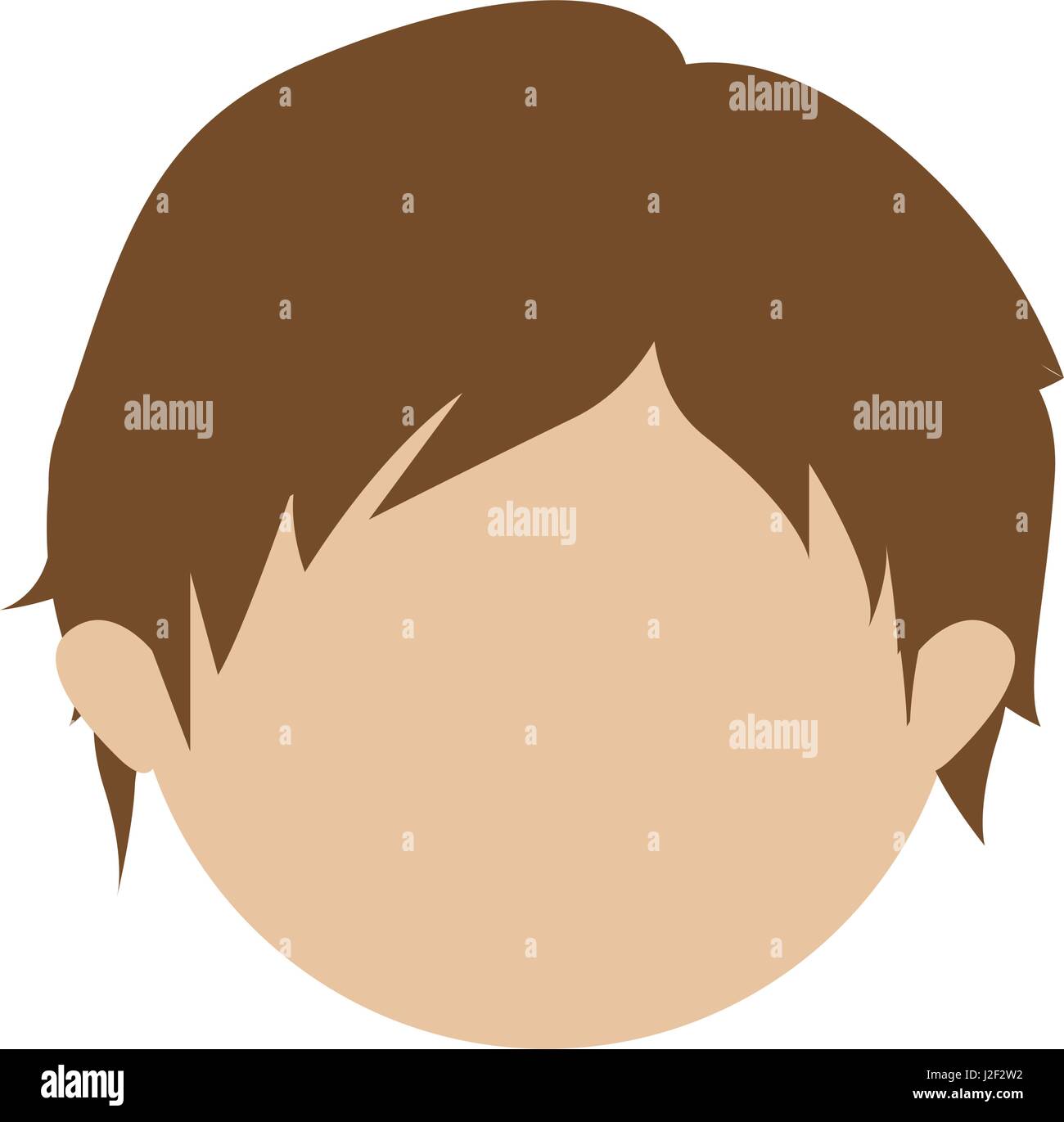 color silhouette of head faceless of boy with short hair Stock Vector ...