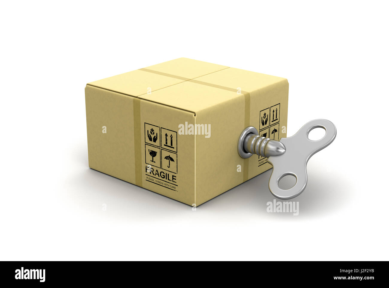 Close package with Winding key. Image with clipping path Stock Photo ...