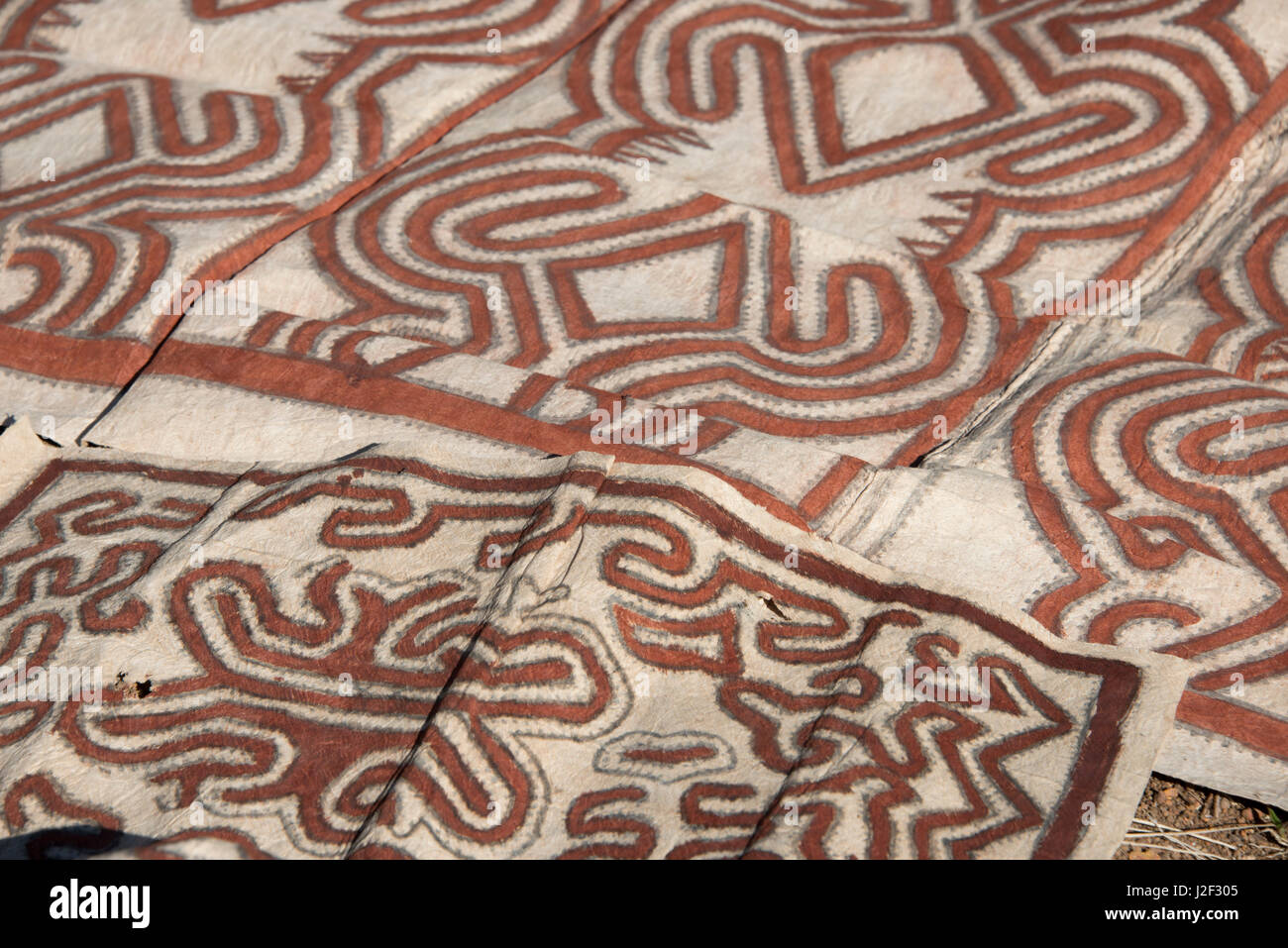 Melanesia, Papua New Guinea, Tufi. Traditional handmade tapa cloth ...