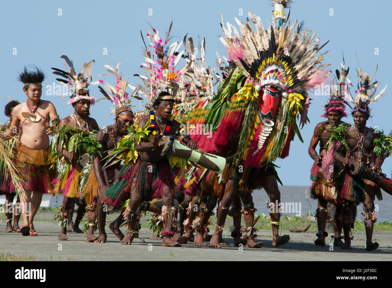 Melanesia, Papua New Guinea, Sepik River area, Village of Kopar ...
