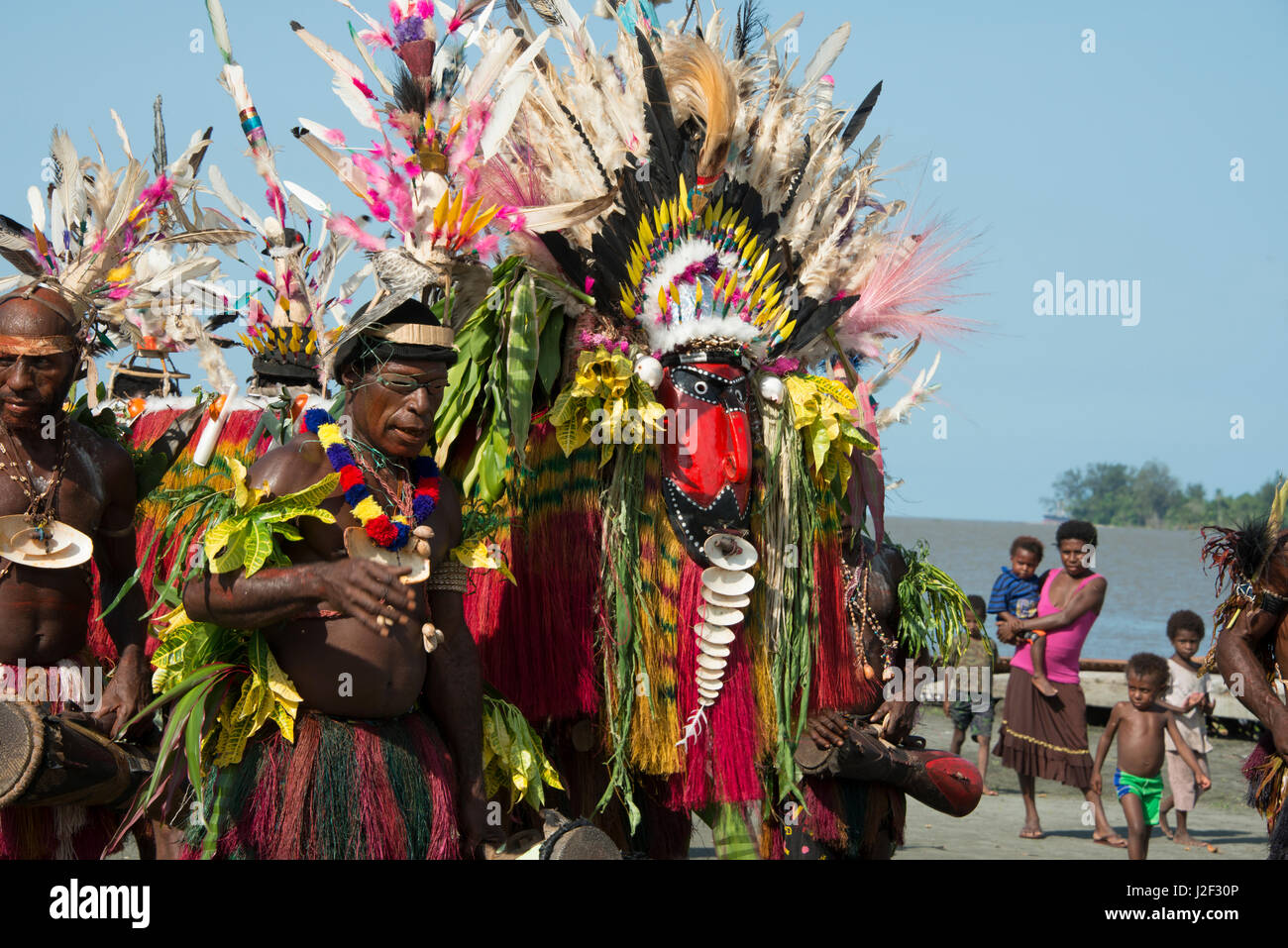 Melanesia, Papua New Guinea, Sepik River area, Village of Kopar ...