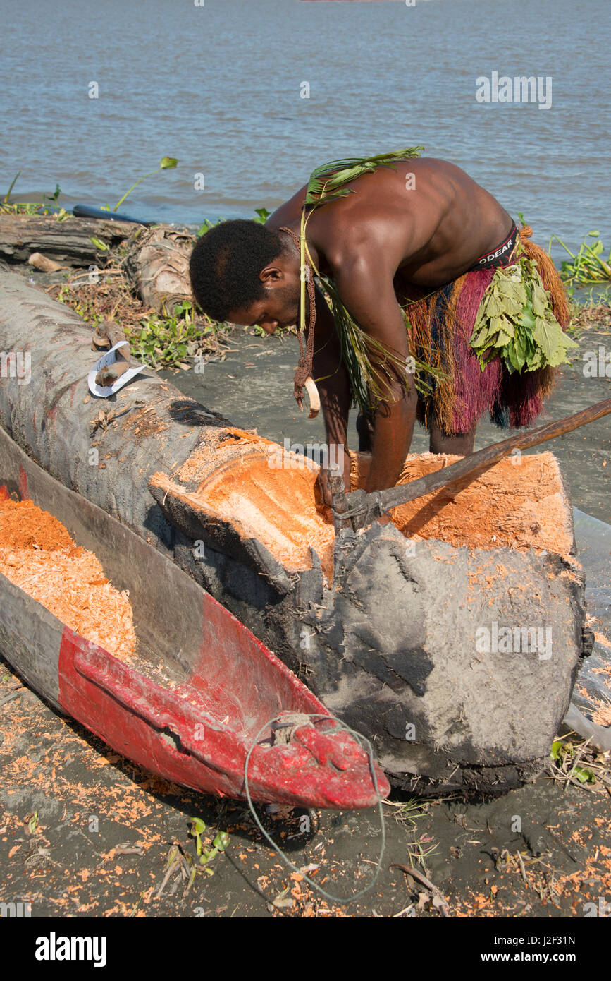 Melanesia, Papua New Guinea, Sepik River area, Village of Kopar. Local ...