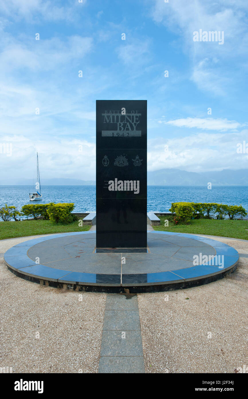 War memorial for the Battle of Milne Bay in the Year 1942, Alotau ...