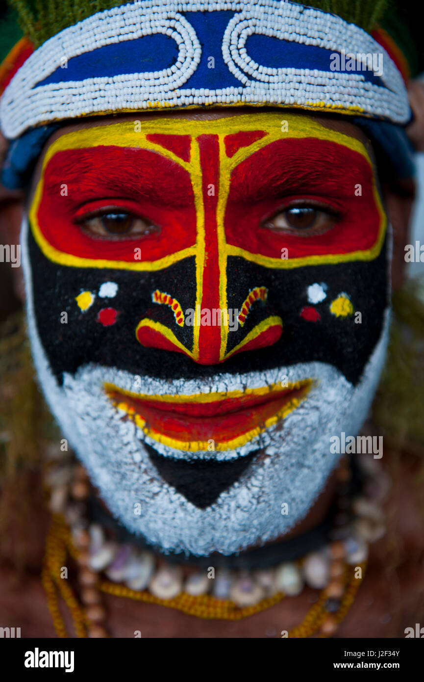 Colorful dress and face painted local tribes celebrating the ...