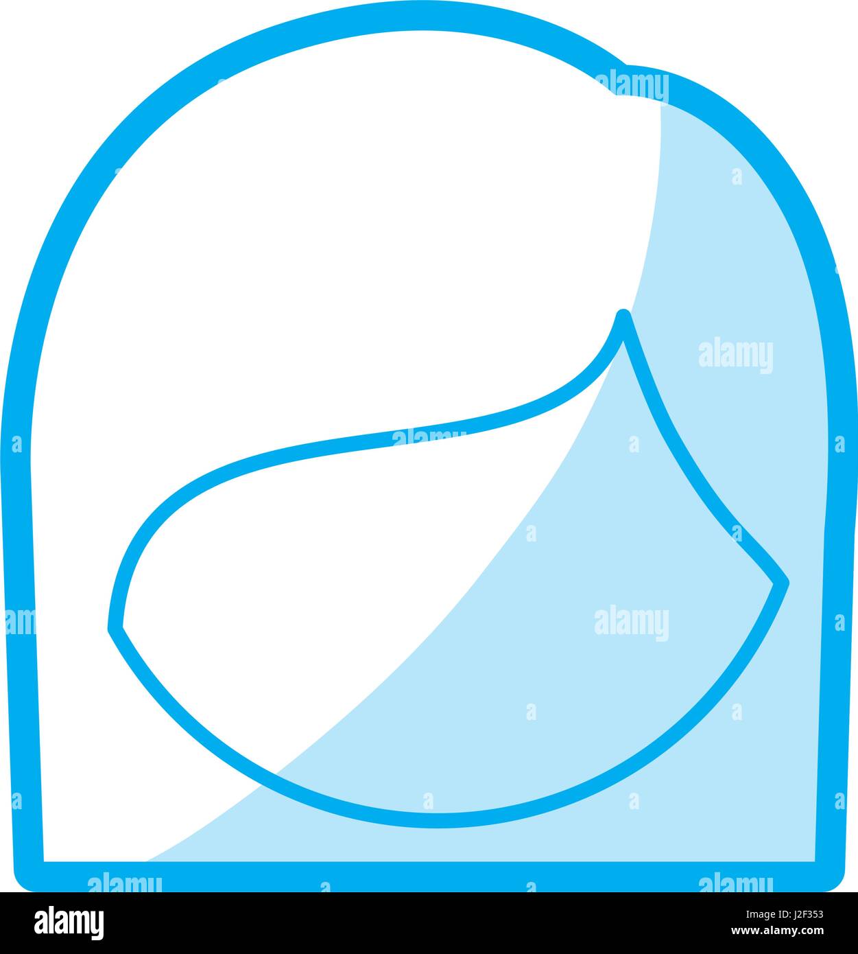 blue color contour of head faceless of girl with long hair Stock Vector ...