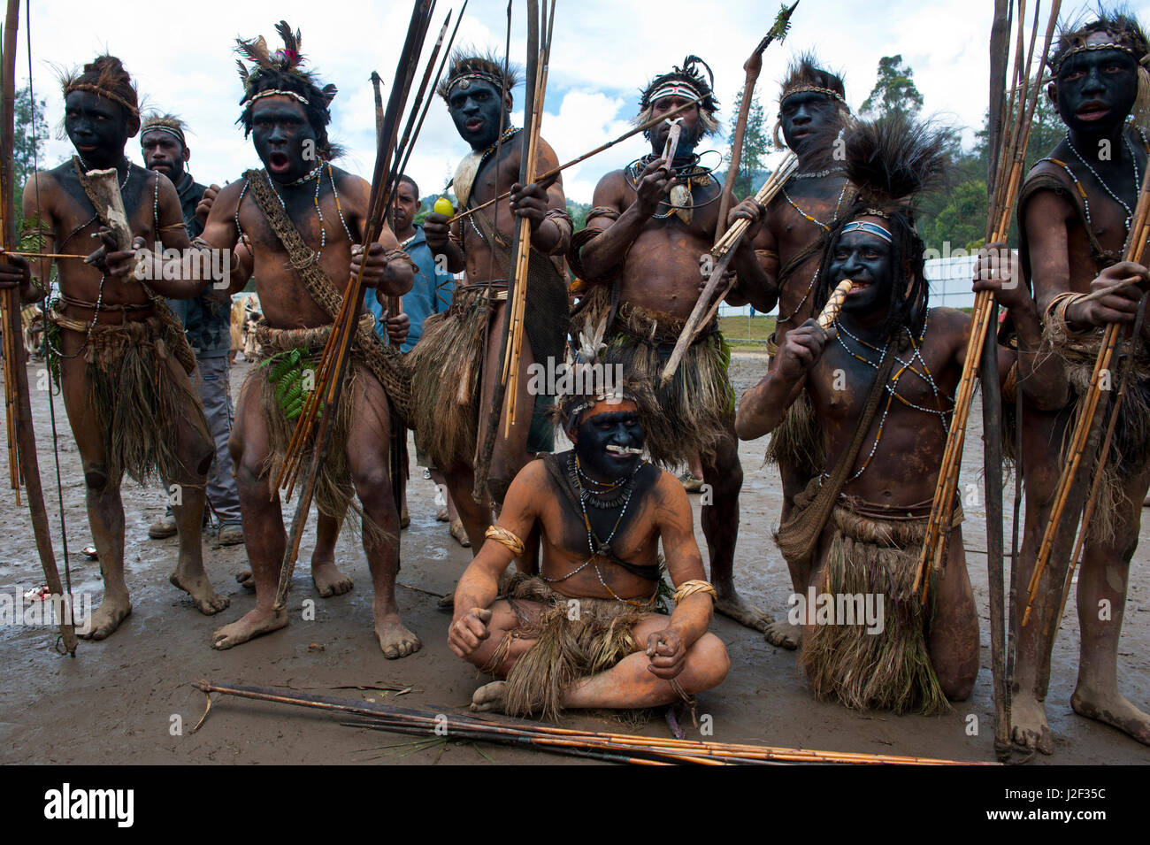 Colorful dress and face painted local tribes celebrating the ...