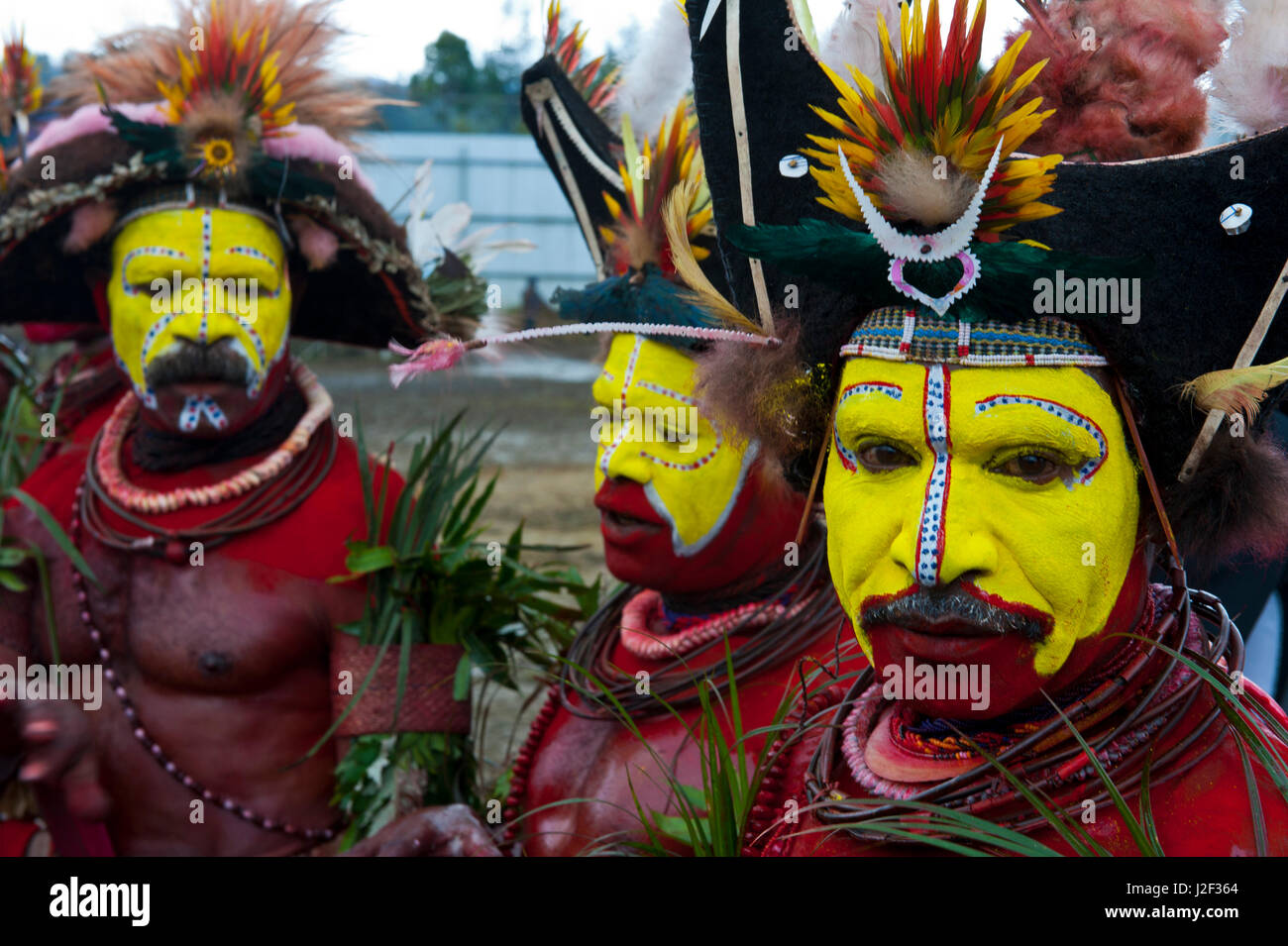 Colorful dress and face painted local tribes celebrating the ...