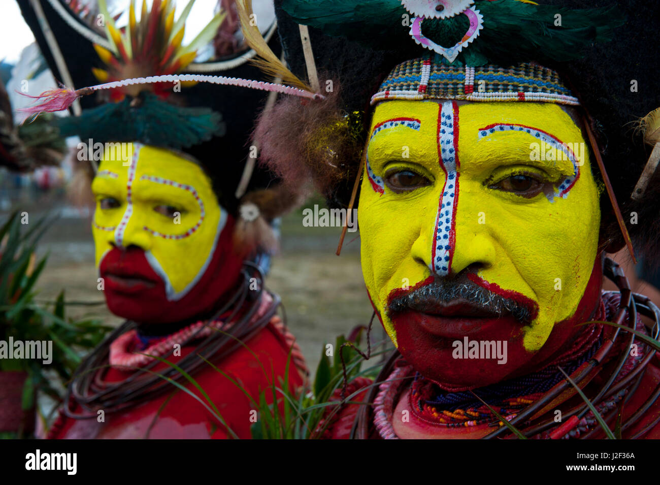 Colorful dress and face painted local tribes celebrating the ...