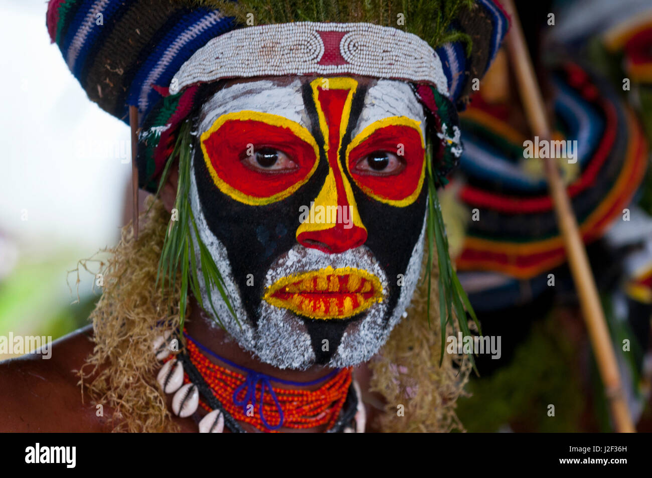 Colorful dress and face painted local tribes celebrating the ...