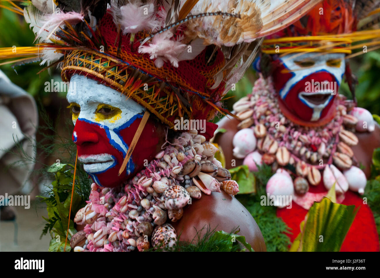 Colorful dress and face painted local tribes celebrating the ...