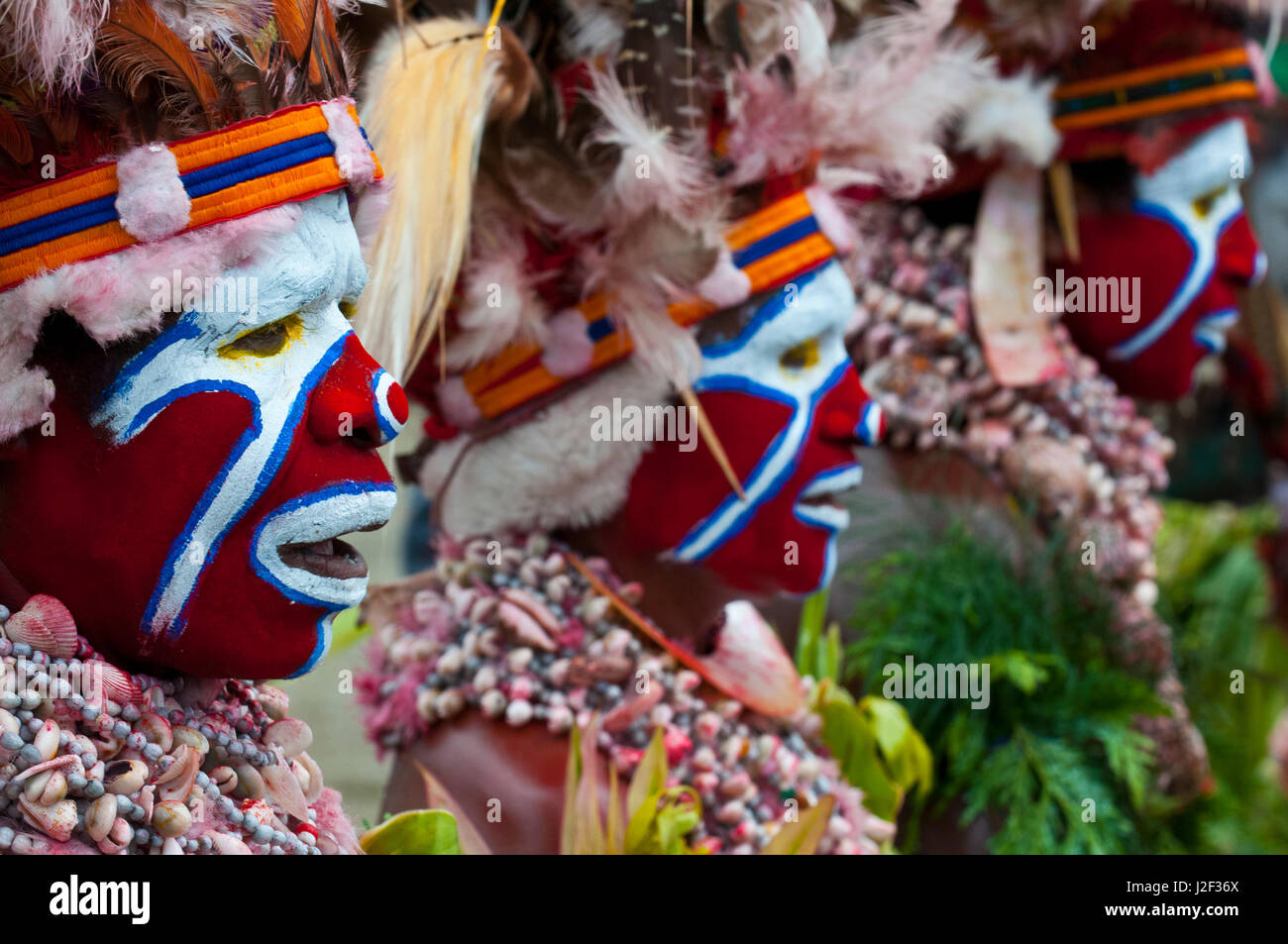Colorful dress and face painted local tribes celebrating the ...