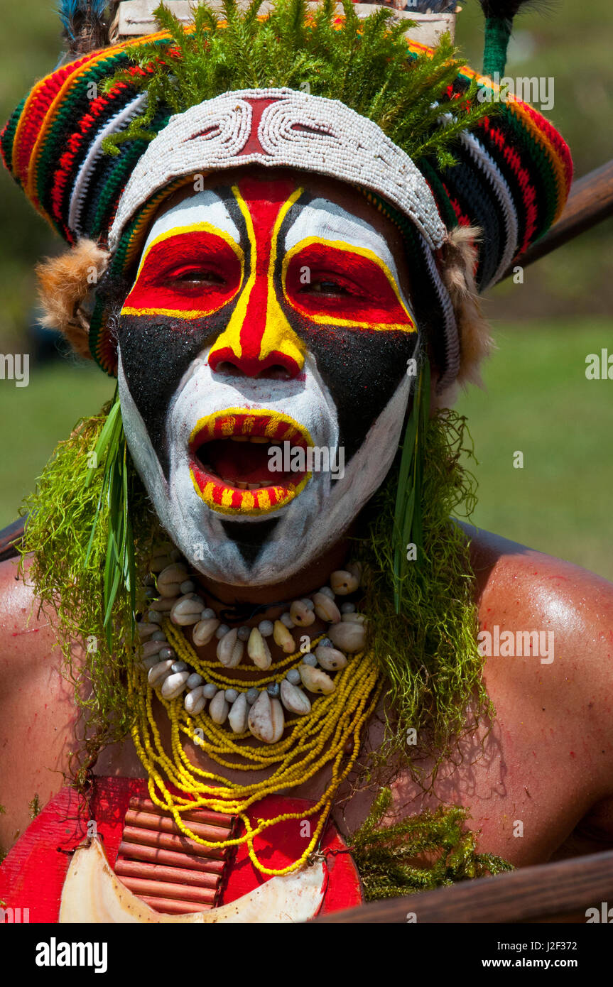 Colorful dress and face painted local tribes celebrating the ...