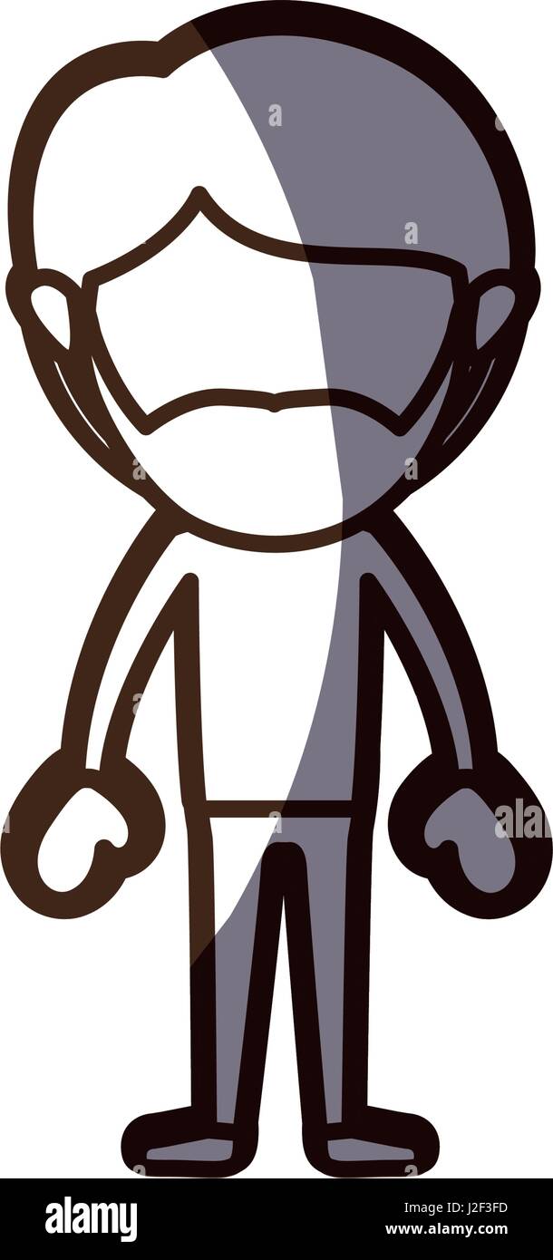 black silhouette of faceless man standing with beard and mustache with ...