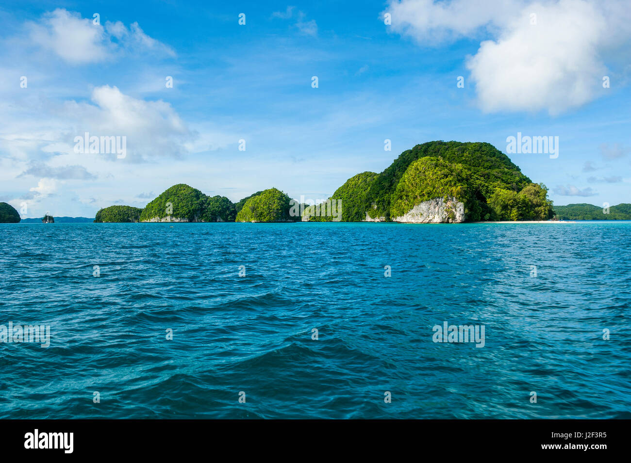 Little rock islet in the famous Rock Islands, Palau, Central Pacific ...