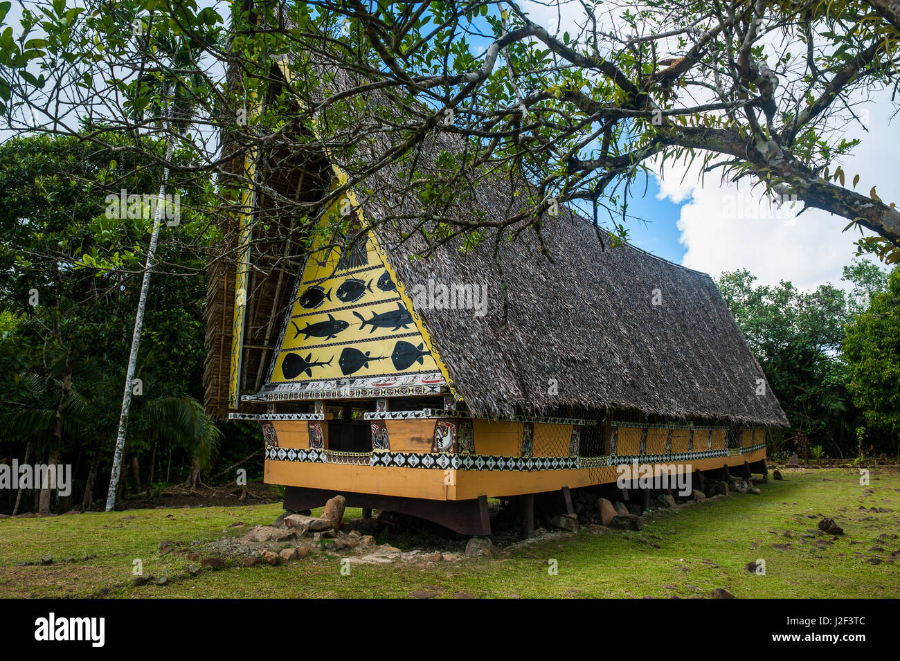 Old Bai, chief's house the Island of Babeldaob, Palau, Central Pacific ...