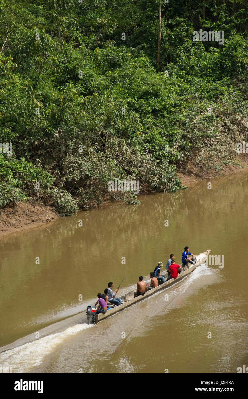 Huaorani Hunters on Tiputini River, Yasuni National Park, Amazon ...