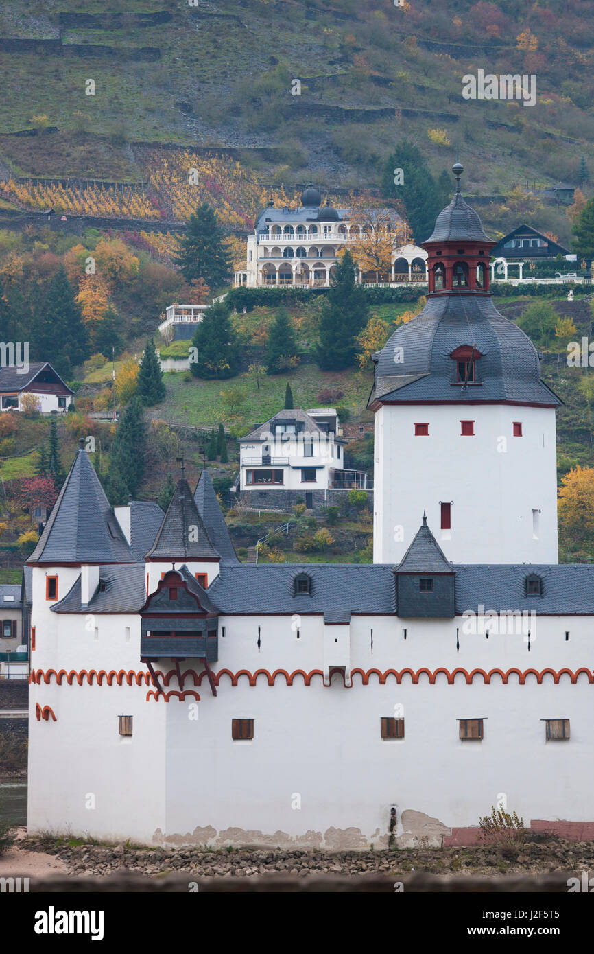 Germany, Rhineland-Pfalz, Kaub, Pfalzgrafenstein Castle, 14th century ...