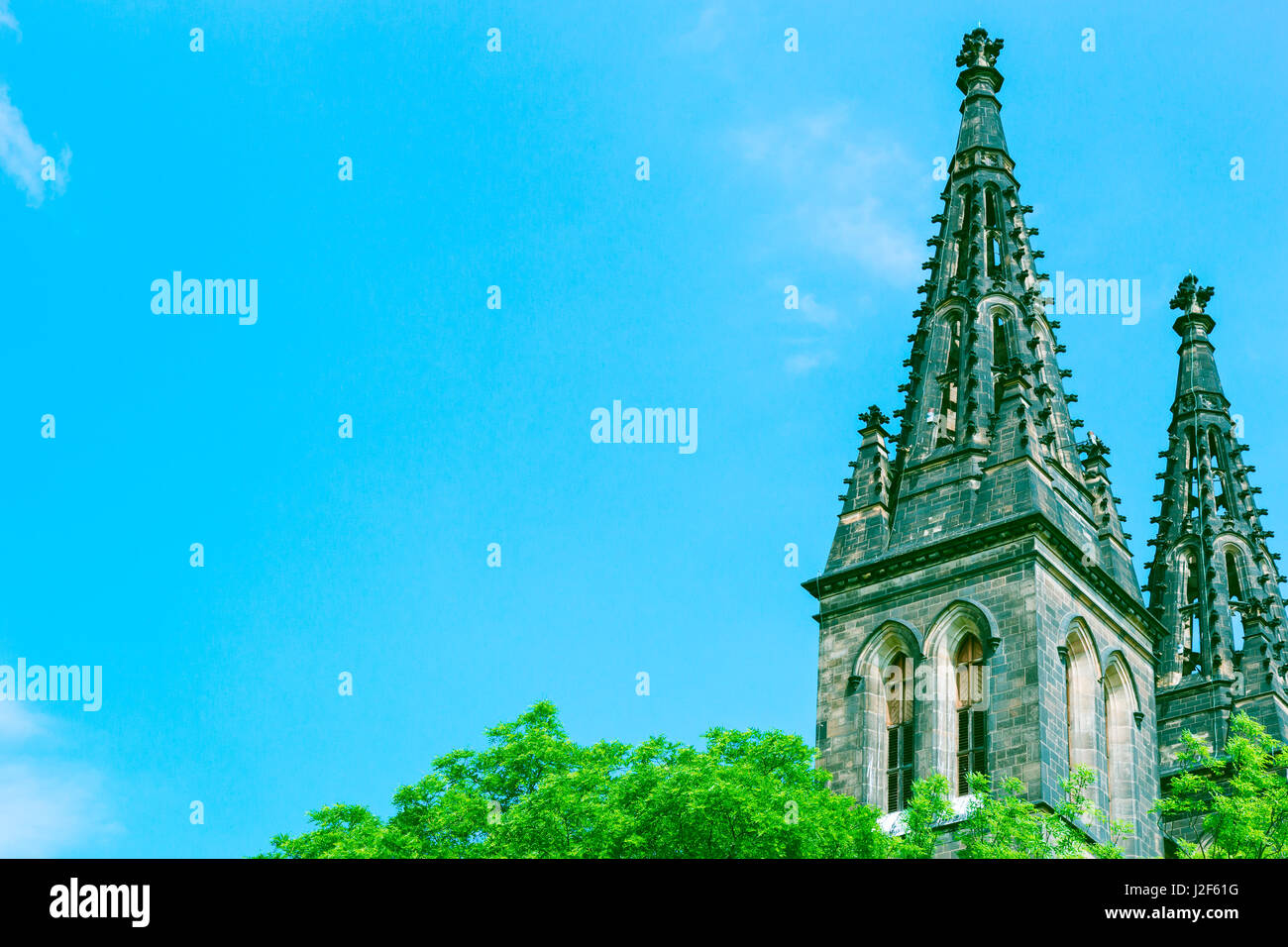 Spires of basilica in Vysehrad castle Stock Photo - Alamy
