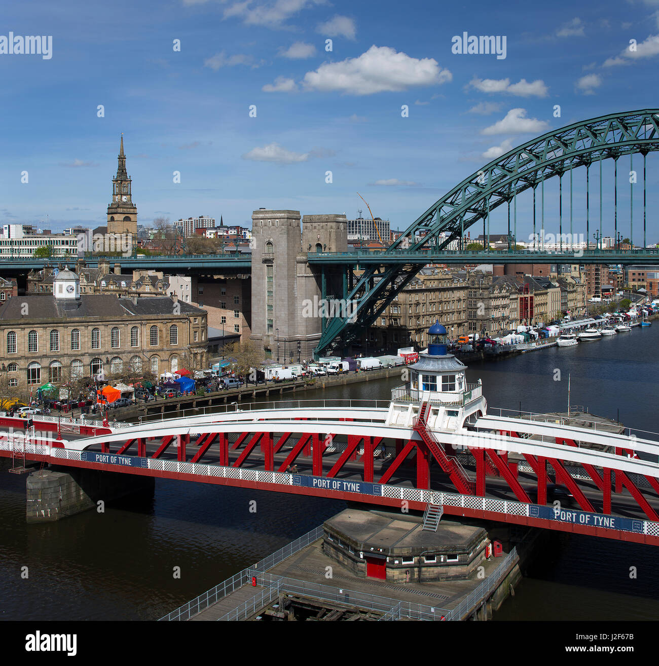 A daytime view of the Sunday quayside market in Newcastle upon Tyne ...
