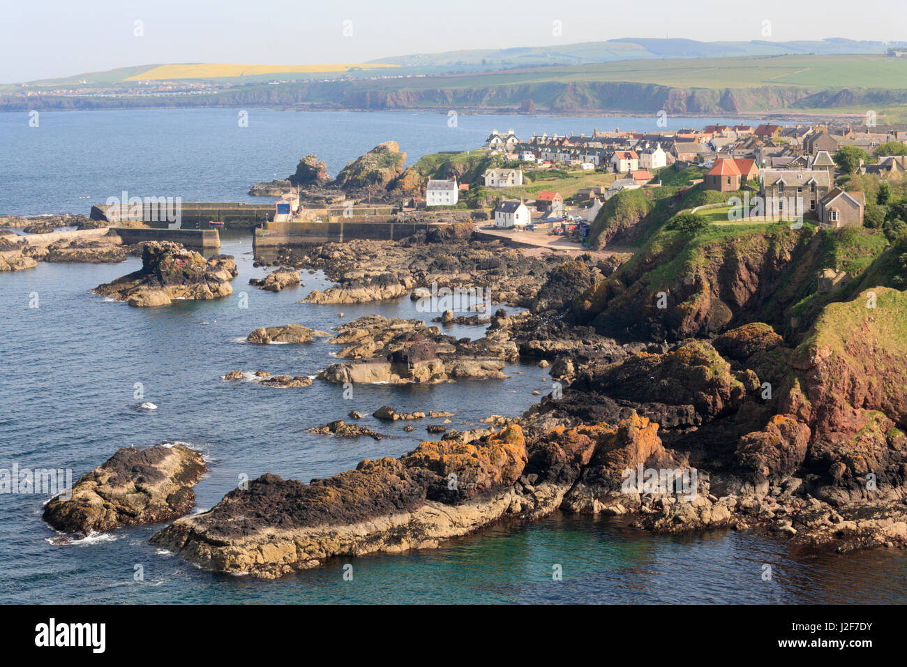 The harbour of St. Abbs, a village on the Scottish east coast Stock ...