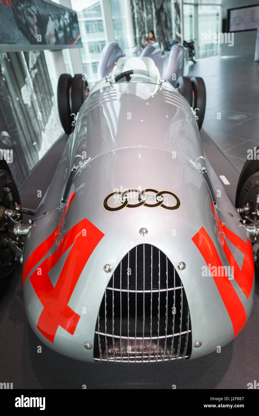 Germany, Bavaria, Ingolstadt, Audi car company museum, interior, 1930s ...